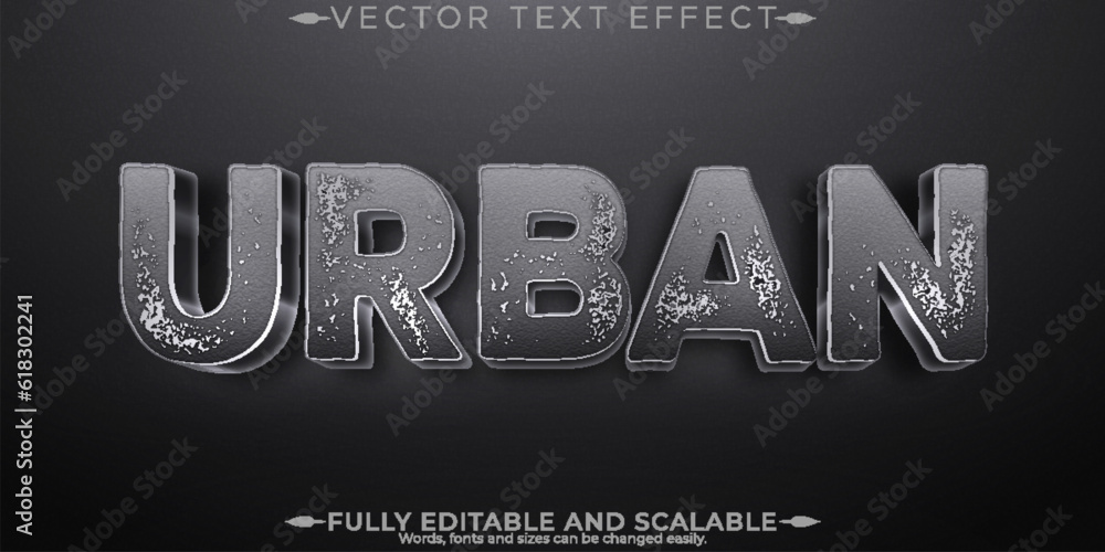 Urban text effect, editable street and building text style Stock Vector ...