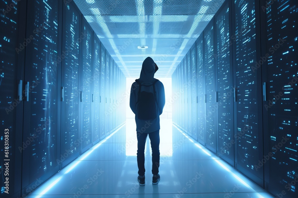 Hacker in a sever room, Unleashing the Futuristic Technoverse ... Hacker in a sever room, Unleashing the Futuristic Technoverse ...