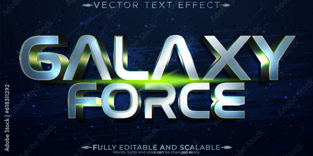 Galaxy force text effect, editable game and movie text style Stock Vector | Adobe Stock
