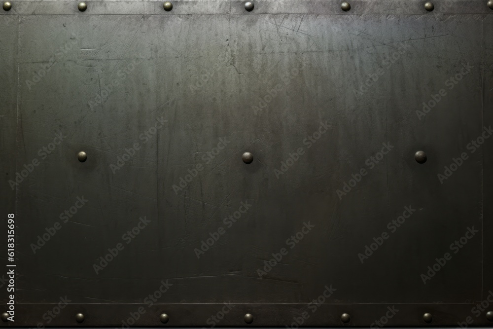 Abstract background of metallic military armor plate as copyspace. AI ...