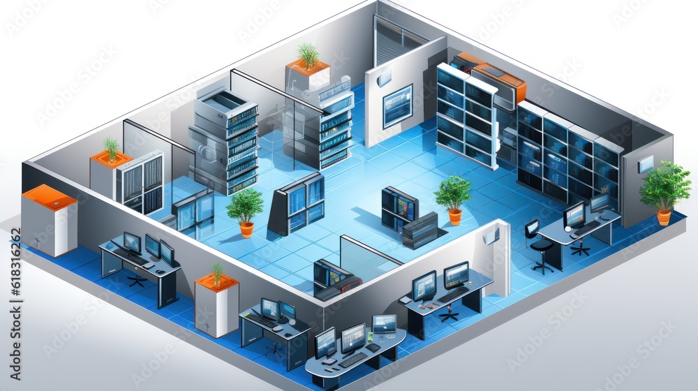 Comprehensive IT infrastructure setup, including servers, switches ...