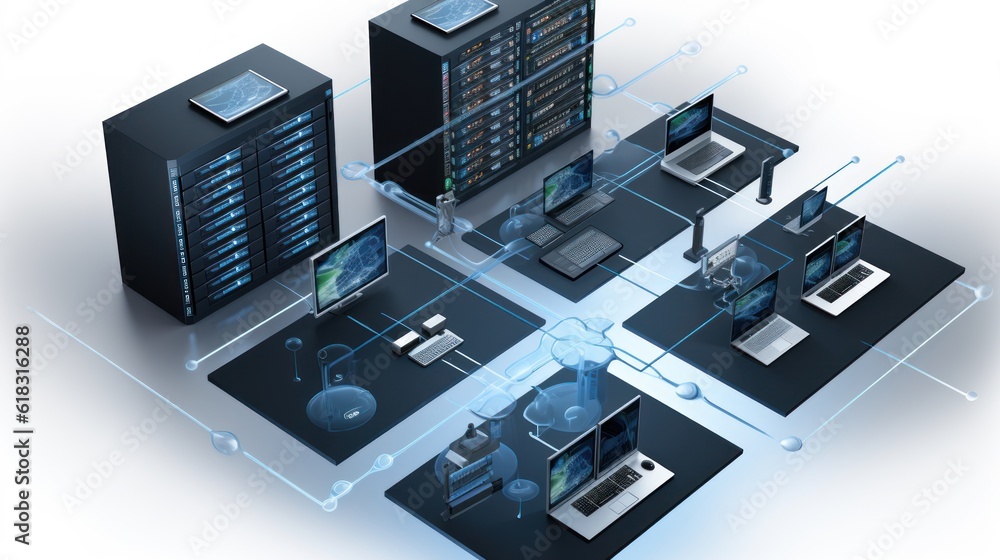 Comprehensive IT infrastructure setup, including servers, switches ...