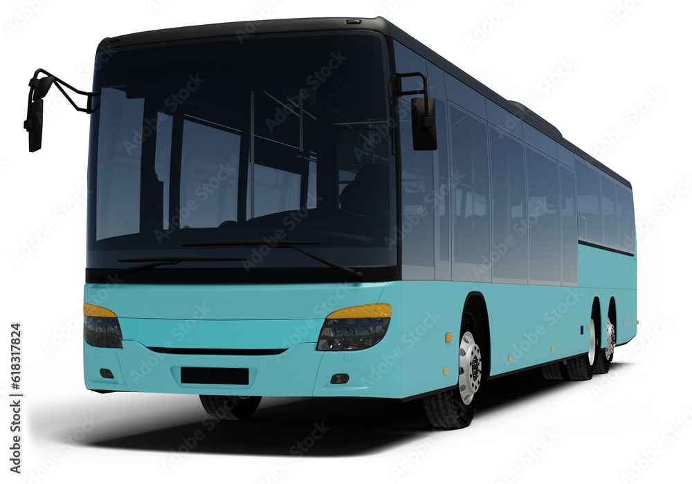 photorealistic 3D rendering of a public transportation bus isolated on ...