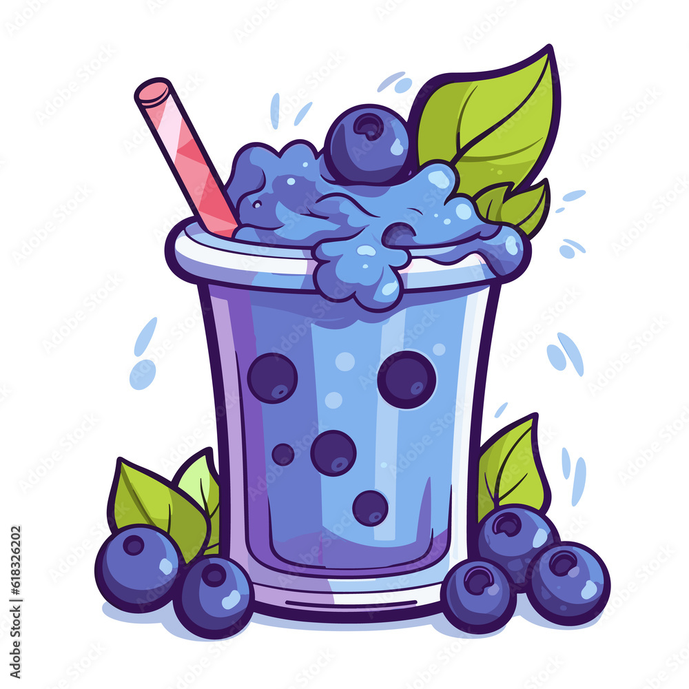 Cartoon Blueberry Smoothie , PNG Cartoon, Illustration Stock ...