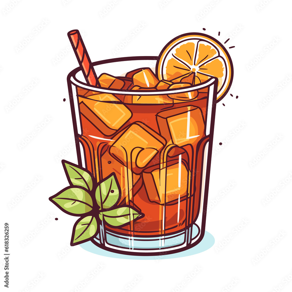 Cartoon Iced tea , PNG Cartoon, Illustration Stock Illustration | Adobe ...