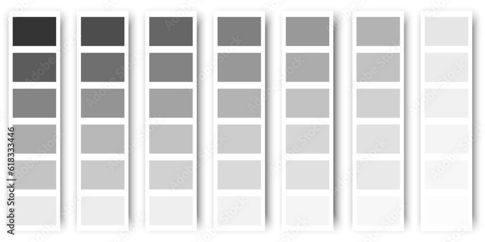 Grey colors palette. Color shade chart. Gray tones. Vector illustration ...