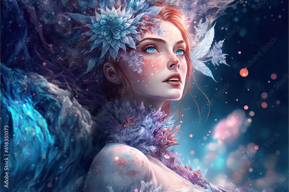 Fantasy winter goddess as spirit of northern pagan as a symbol of both ...