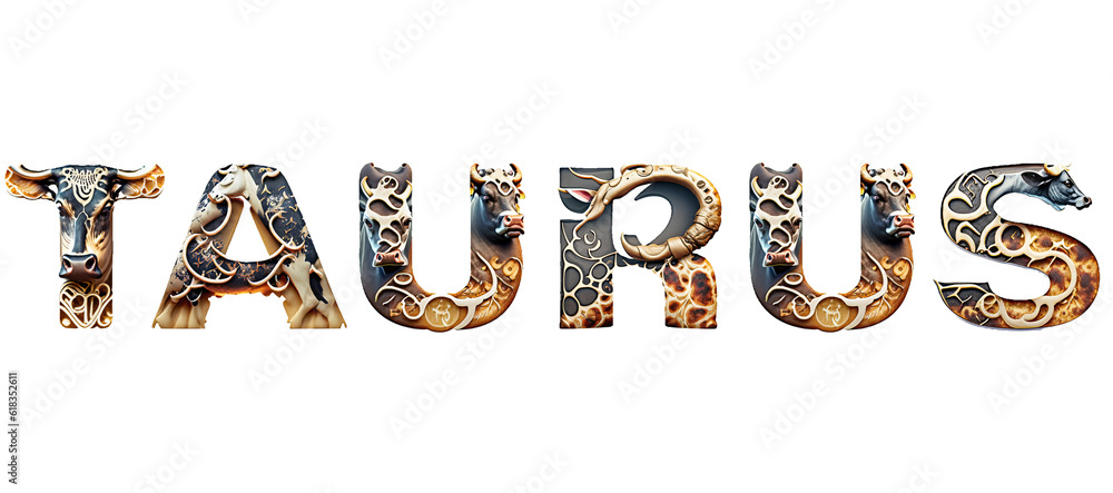 TAURUS Zodiac signs, Astrology, horoscope sign, collection typography ...