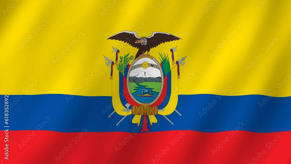 Flag of the Ecuador waving animation. looping National Ecuador flag ...