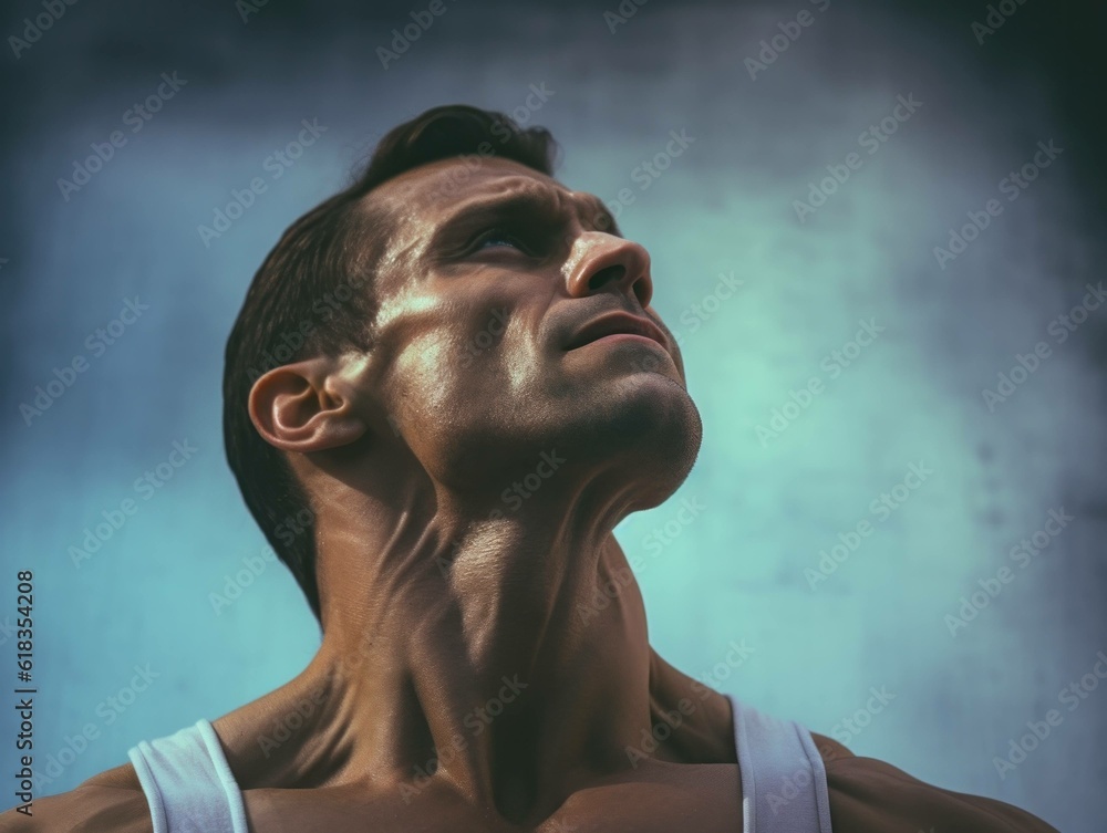 alpha male with muscles and sharp cheek bones 80s style action hero ...