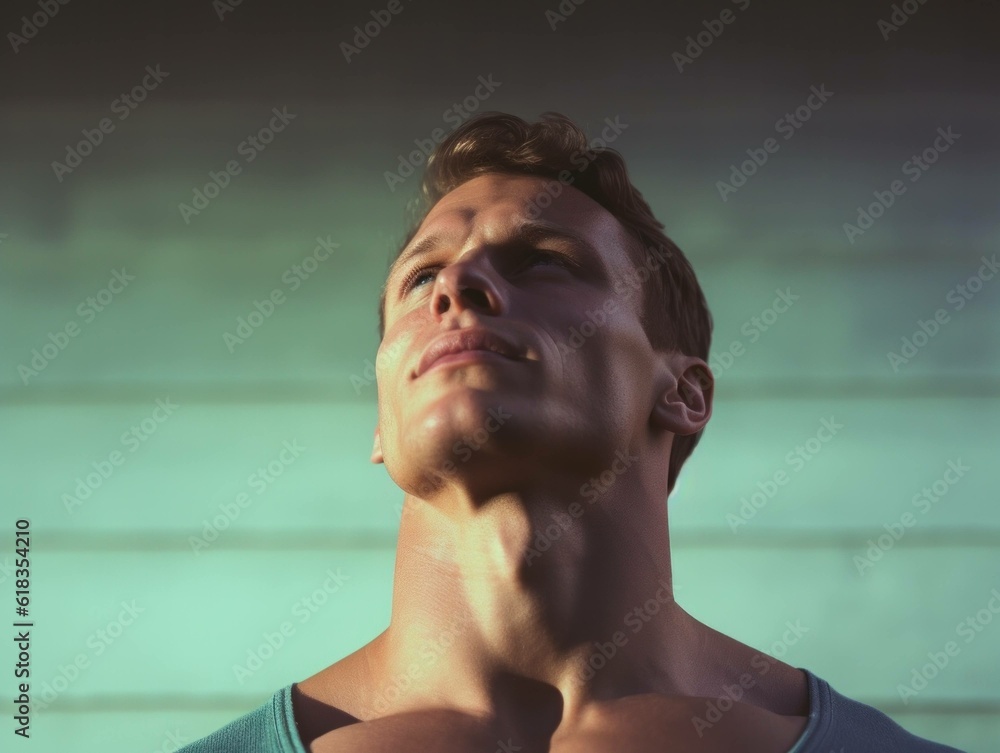 alpha male with muscles and sharp cheek bones 80s style action hero ...