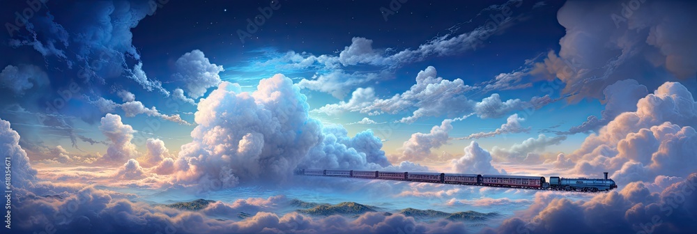 Skyline Express The Heavenly Transit Background - Witness the Spectacle ...