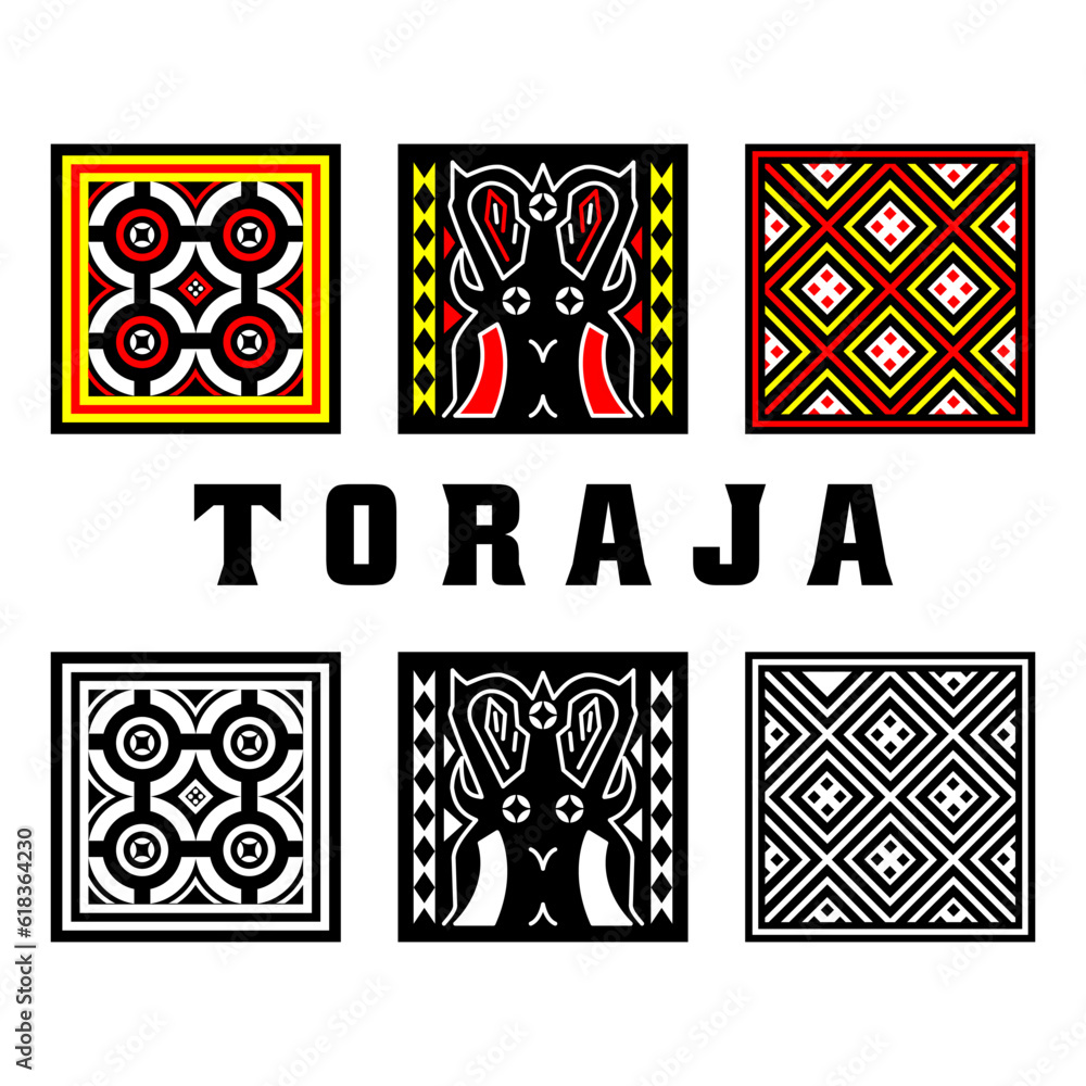 Vector set of Toraja pattern illustrations. It is suitable for printing ...
