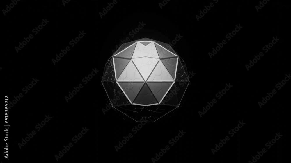 Seamless loop animation gray sphere rotation on black background, VFX ...