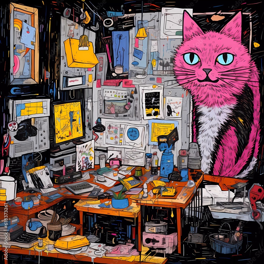 All About Cat Illustrations. Cartoon style characters Design. Cute ...