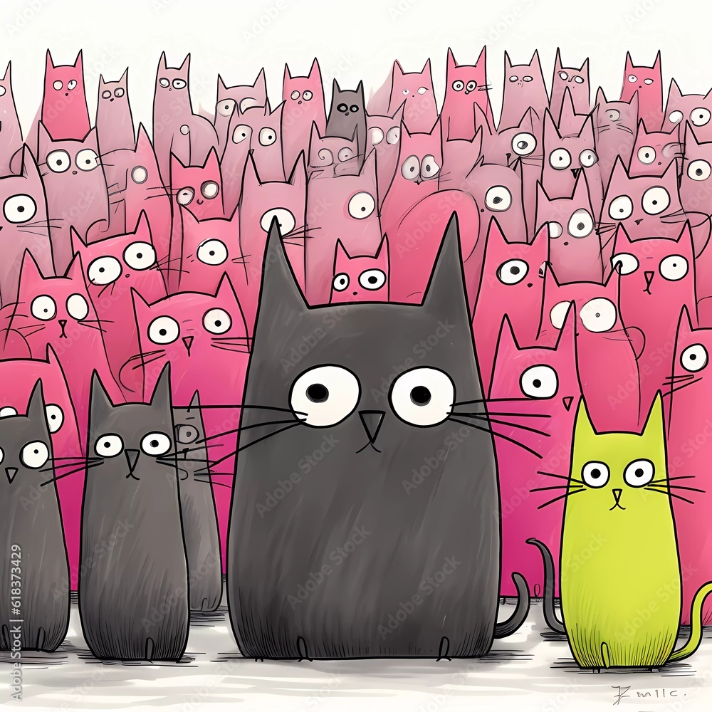 All About Cat Illustrations. Cartoon style characters Design. Cute ...