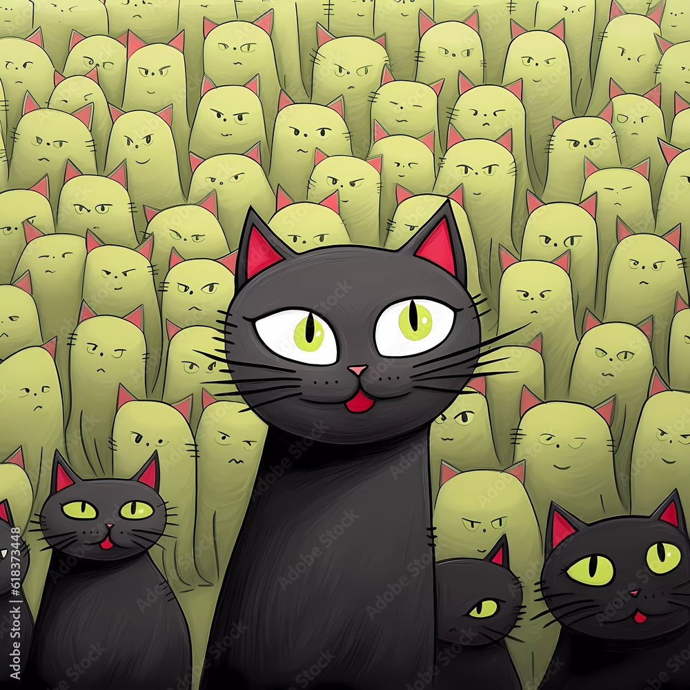 All About Cat Illustrations. Cartoon style characters Design. Cute ...