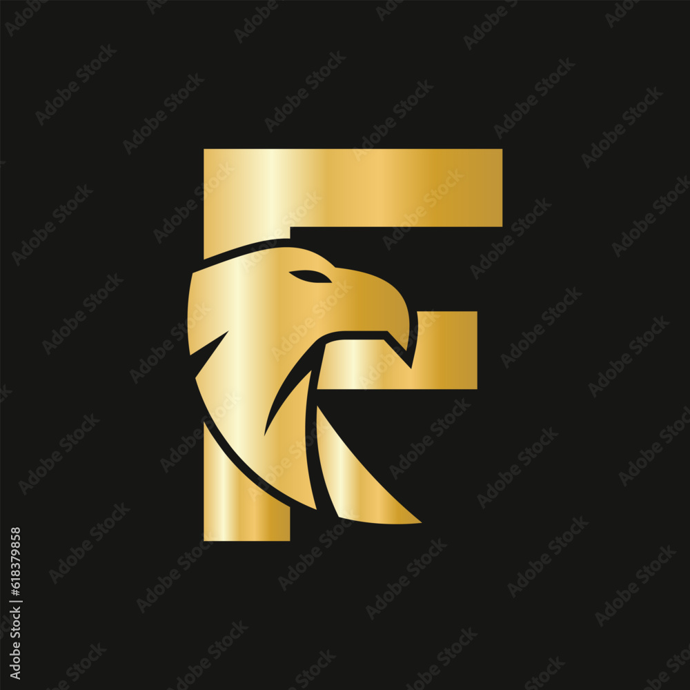Letter F Eagle Logo Design. Transportation Symbol Vector Template Stock ...