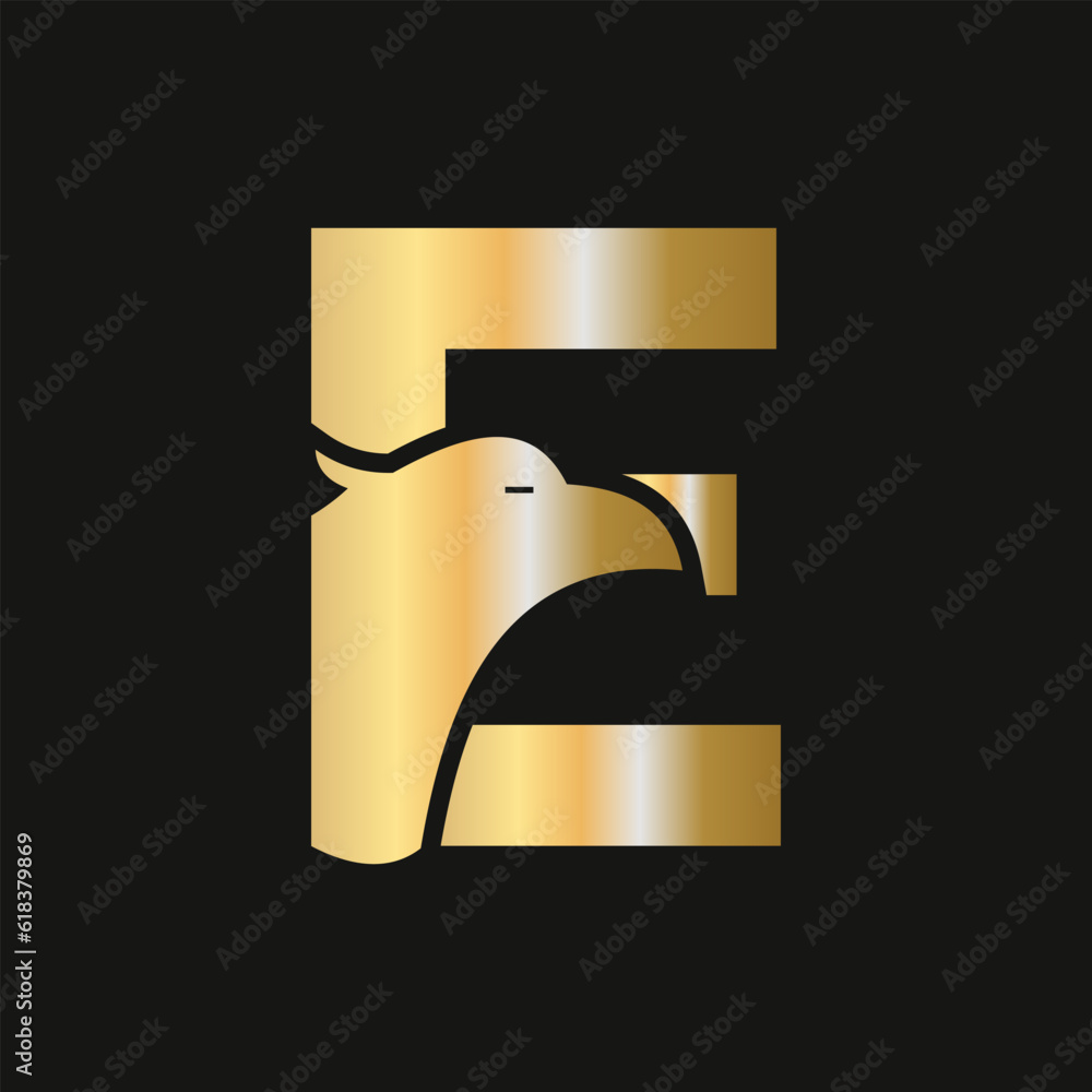 Letter E Eagle Logo Design. Transportation Symbol Vector Template Stock Vector | Adobe Stock