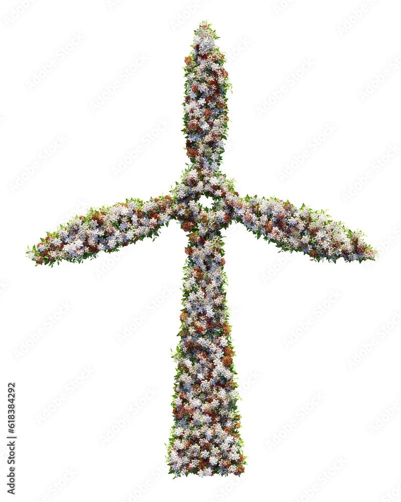 Eco windmill create from Viburnum tinus flower, Concept of ecology ...