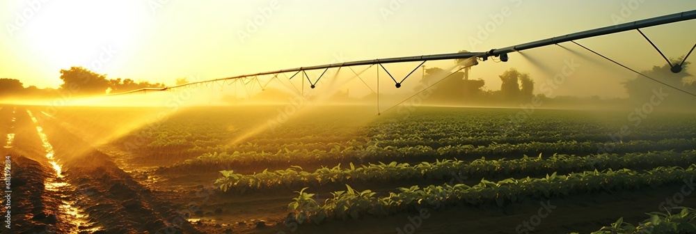 rain gun sprinkler in the dry season, irrigation system on agricultural ...