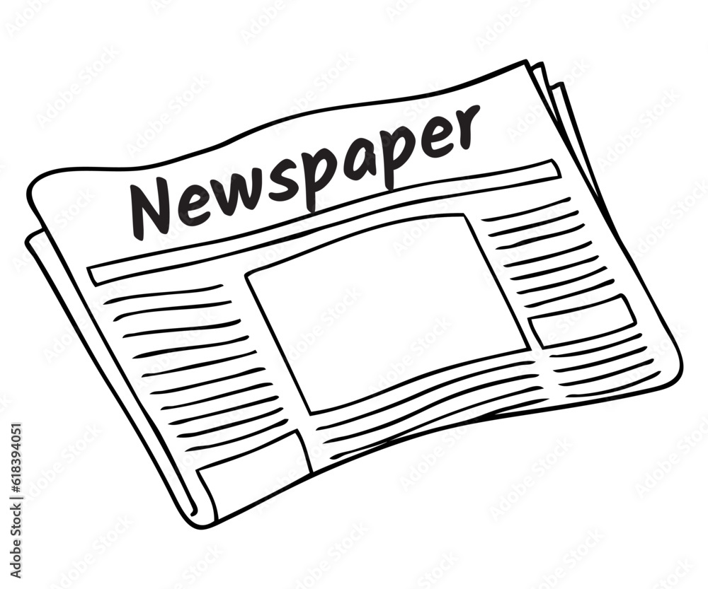 newspaper sketch vector illustration Stock Vector | Adobe Stock