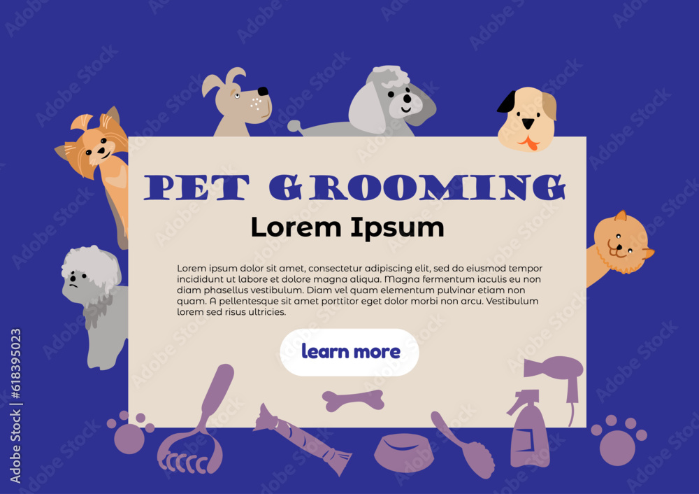Vetor de Social media post templates for pet shop, dog grooming and ...