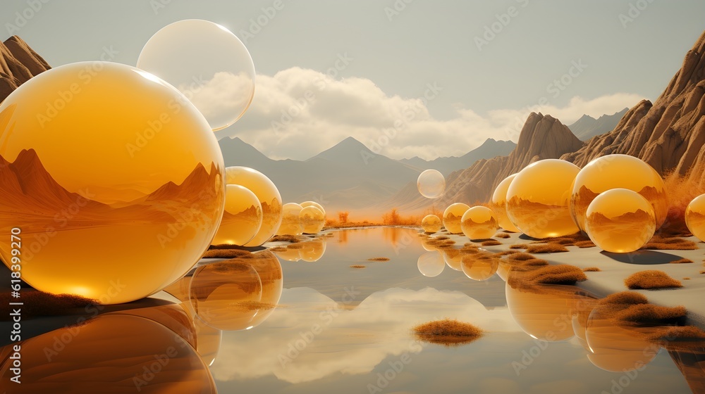 A photo manipulation artwork that blends a photograph of a yellow ...