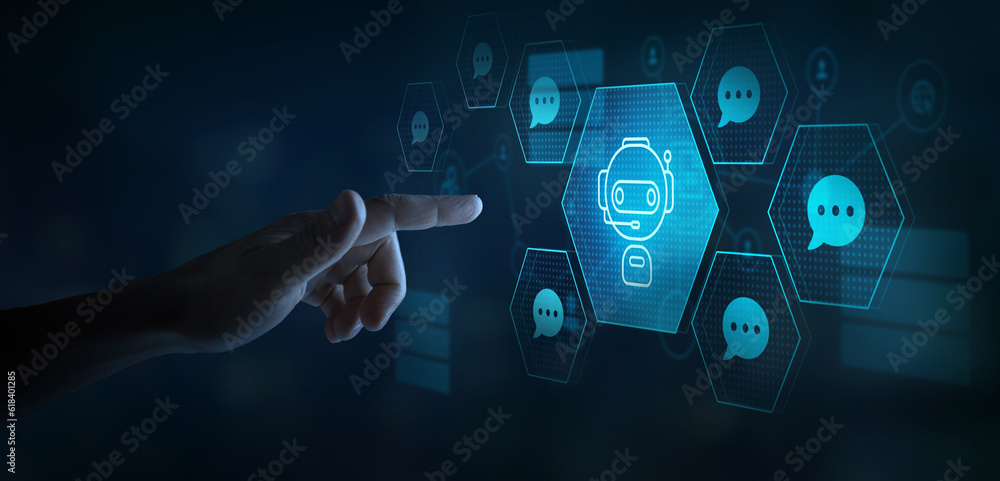 Chatbot concept, chat bot, online AI assistant, Artificial Intelligence ...