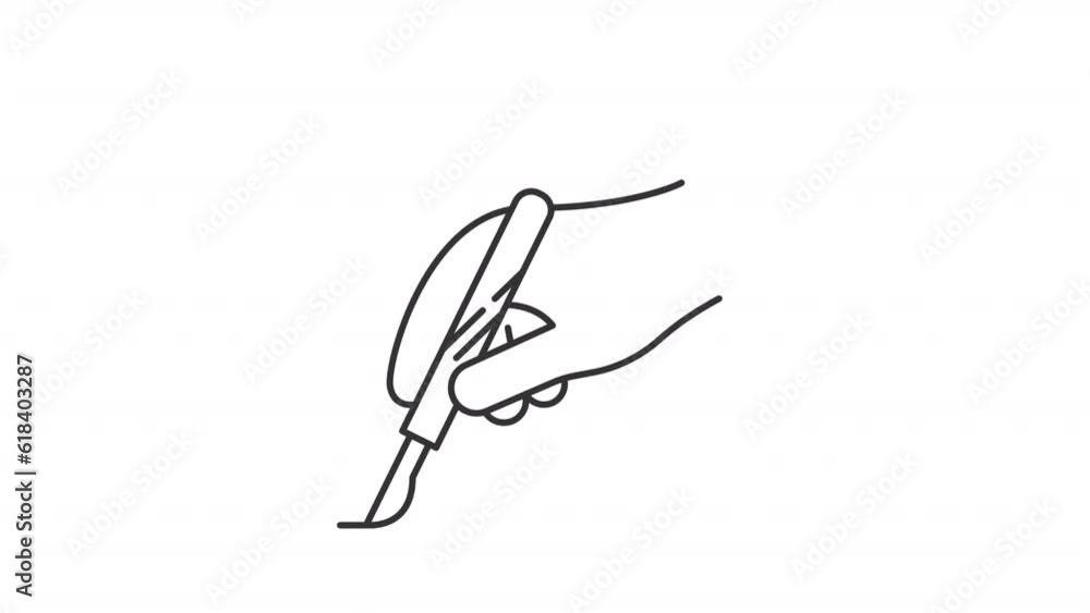 Video „Surgery icon animation. Animated line hand with scalpel making ...