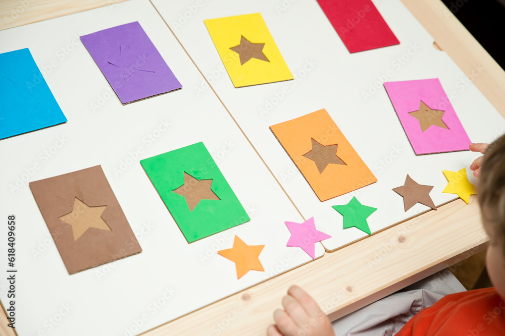 Learning colors. Matching game to find card for each star. 5 minute ...