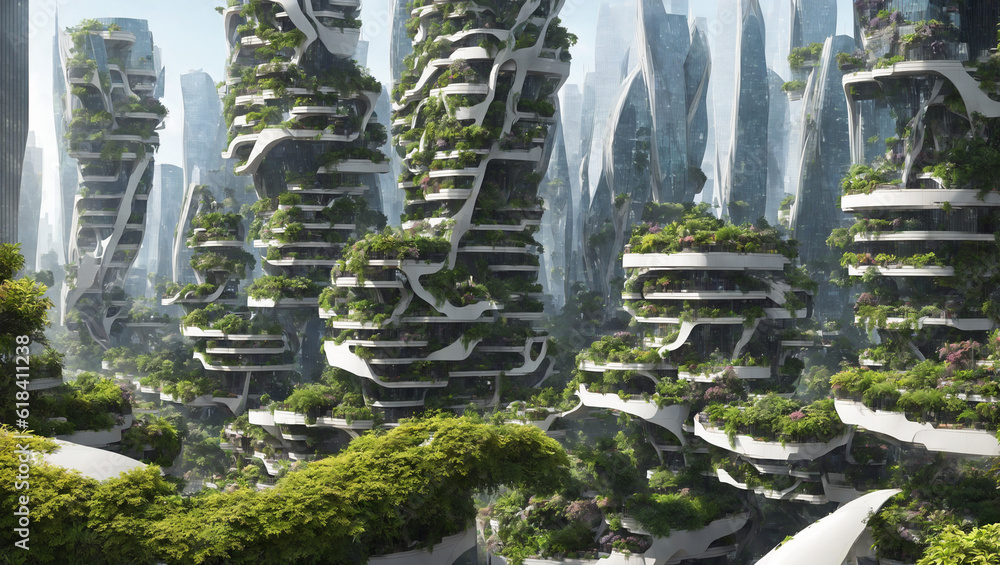 Futuristic sustainable green city, Concept of Eco-Friendly City of the ...