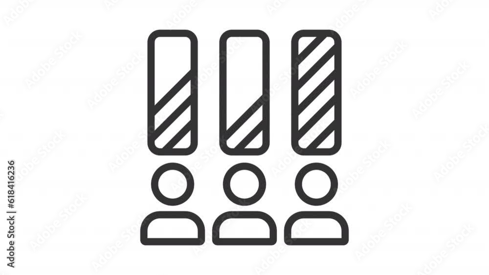 Black icon animation of candidate ranking with bar graph, HD video with ...