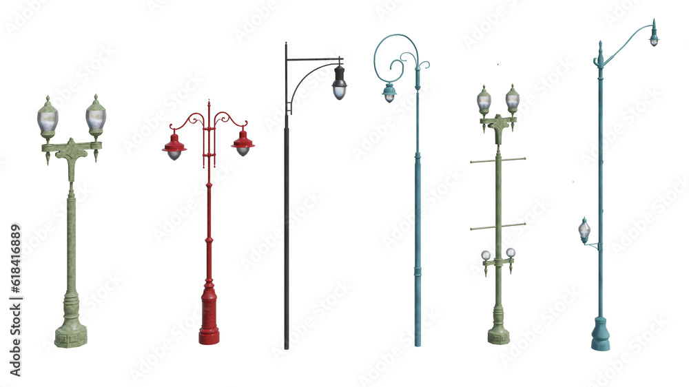 isolated classic street lamp post, best use for street urban design ...