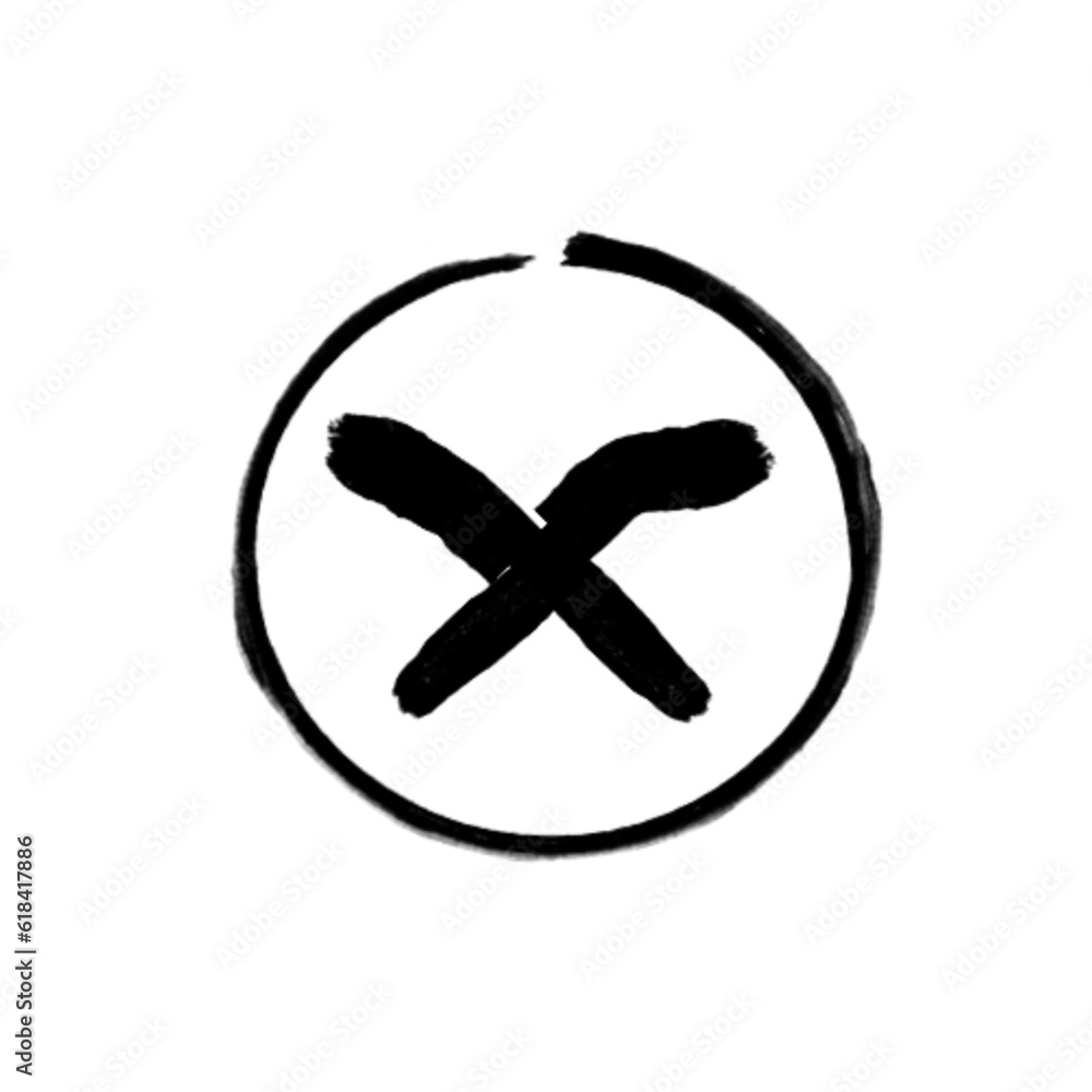 Hand drawn cross signs. Doodle crosses. Empty and filled boxes for ...