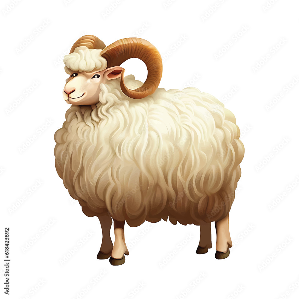 Experience the elegance of 'Domba Merino Vector' illustration. This ...