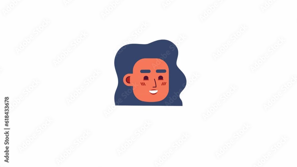 Hispanic latinamerican woman with wavy hairstyle 2D avatar icon ...