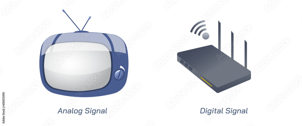 Analog signal and digital signal. Difference between analog and digital ...