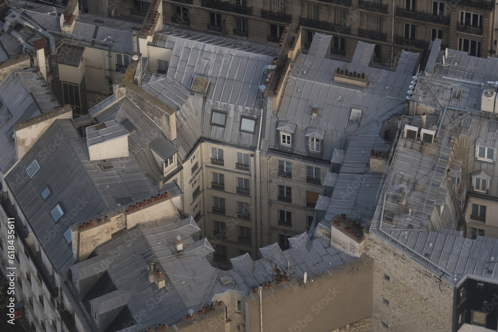 Paris building roofs, photos taken from the heights of Paris. It ...