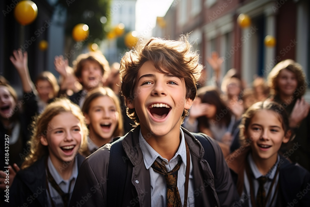 Imagine a vibrant scene with a diverse group of students and teachers ...