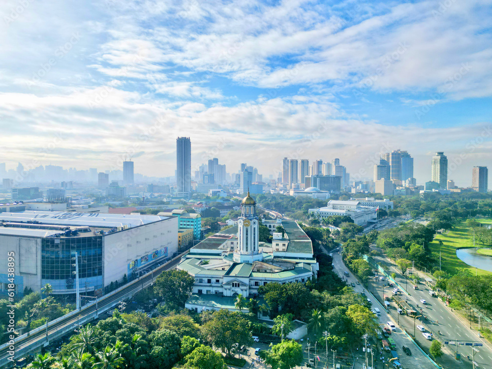 Aerial view of The City of Manila featuring Manila City Hall and Manila ...