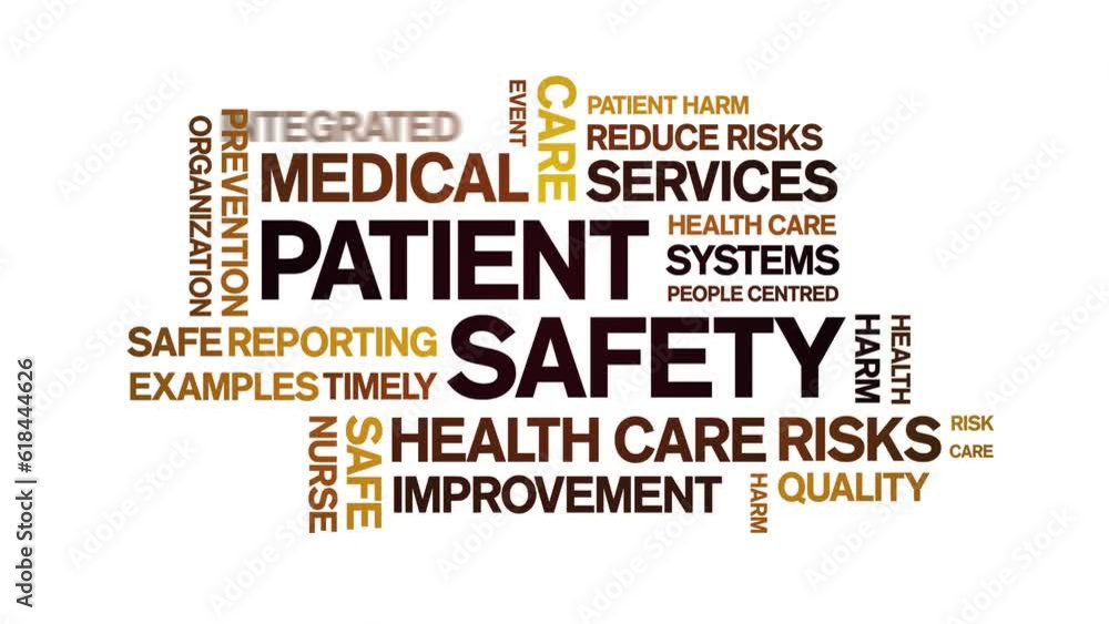 Patient Safety animated tag word cloud;text design animation kinetic ...