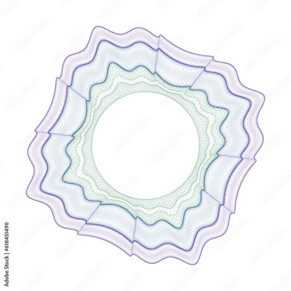 Watermark. Guilloche rosette element. Digital watermark for Security ...
