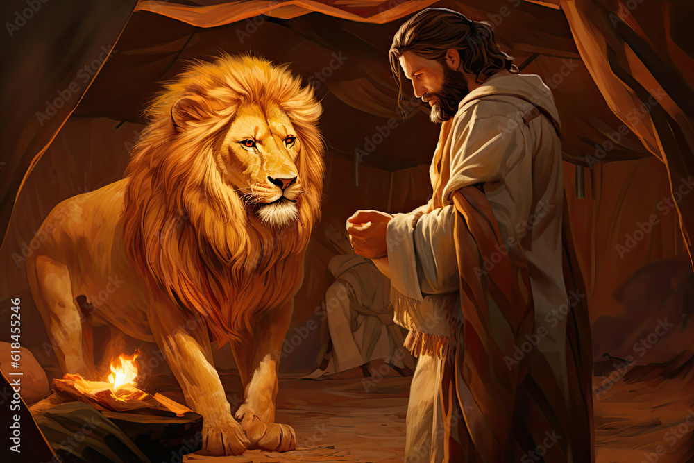 Daniel and the Lion's Den Bible Story illustration Christian tale ...