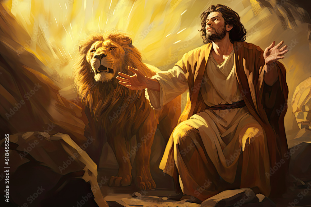 Daniel and the Lion's Den Bible Story illustration Christian tale ...