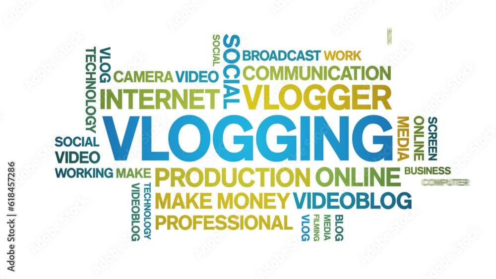 Vlogging animated tag word cloud;text design animation kinetic ...