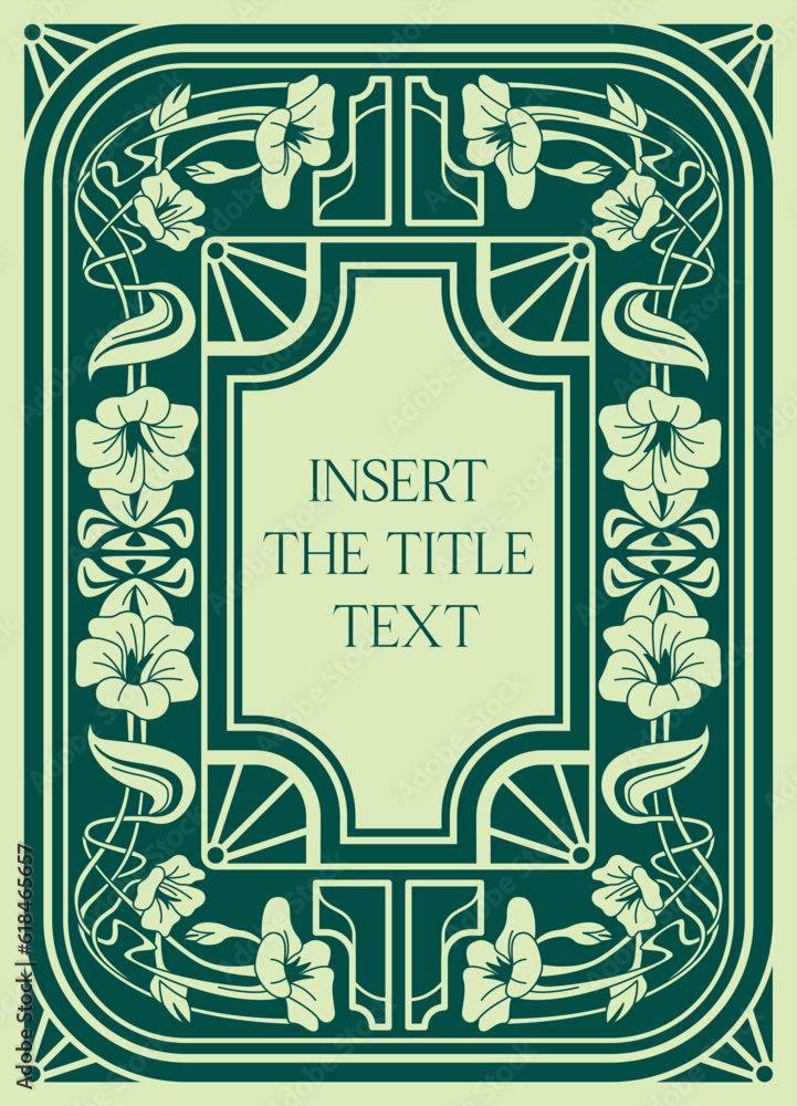 Floral engraving frame. Vintage banner and background, poster and flyer ...