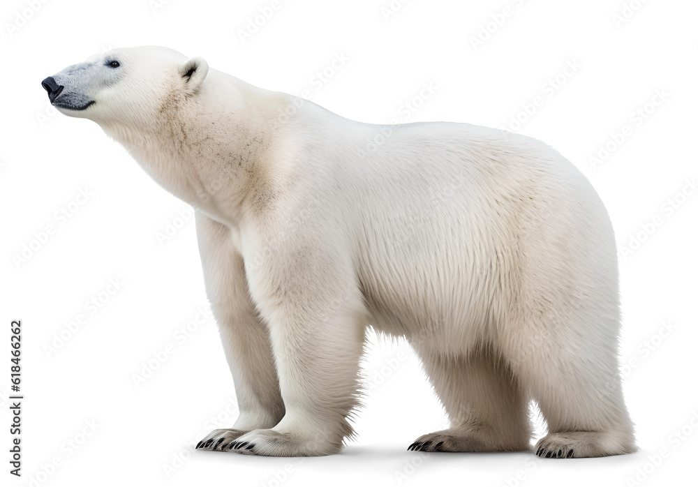 polar bear side profile view, isolated background. Generative Ai Stock ...
