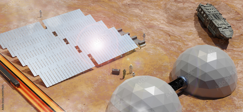 extraterrestrial solar power station Solar cells on the surface of Mars ...