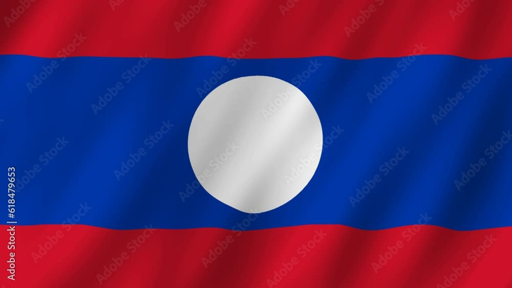 Flag of the Laos waving animation. looping National Laos flag animation ...